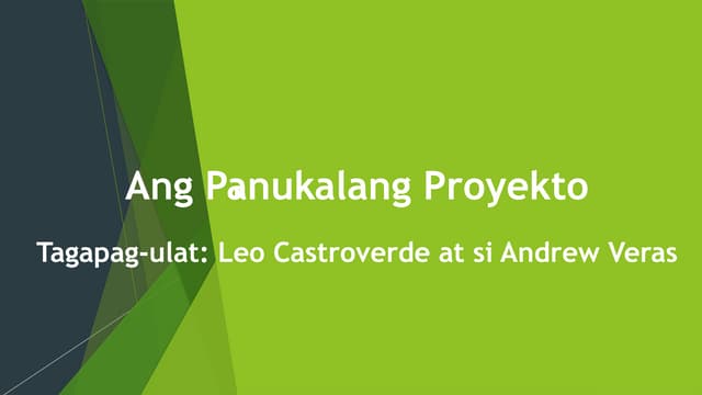 Panukalang Proyekto (grade 12 lesson) | PPTX