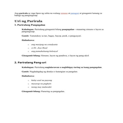 Ang Parirala at Ang Dalawang Uri Nito.docx
