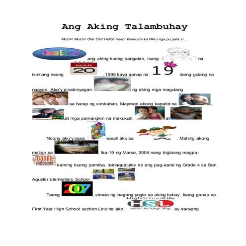 Talambuhay Example Talambuhay | PDF
