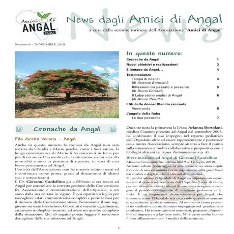 Notiziario Amici di Angal n6 | PDF