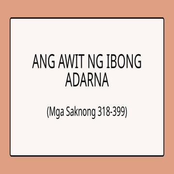 Ang Awit Ng Ibong Adarna Saknong 318 399pptx Pptx 1756