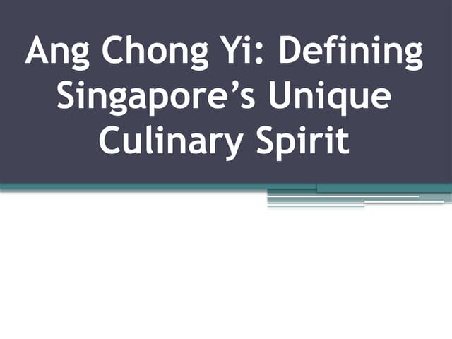 Ang Chong Yi Singapore presentations