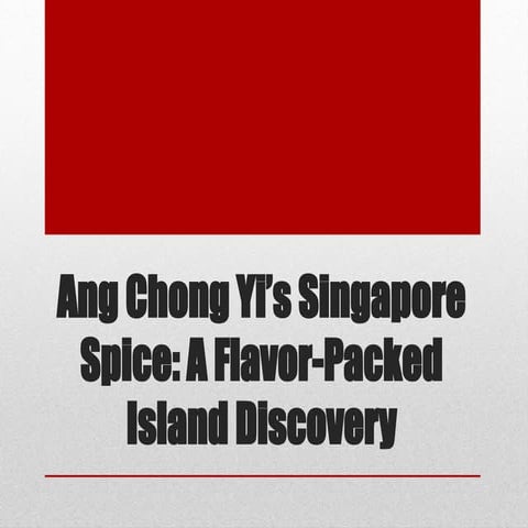Ang Chong Yi’s Singapore Spice: A Flavor-Packed Island Discovery | PPT