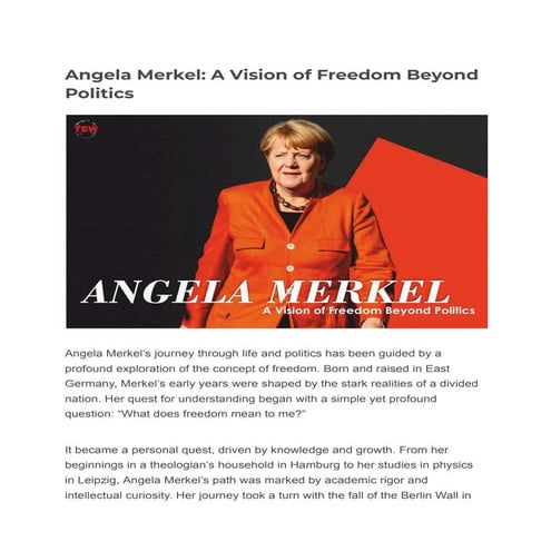 Angela Merkel: A Vision of Freedom Beyond Politics | CIO Women Magazine ...