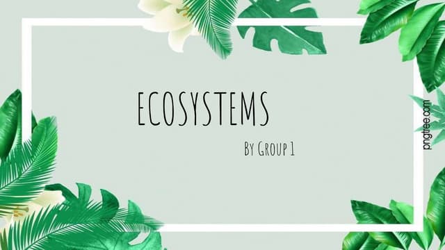 Ecosystems powerpoint | PPTX