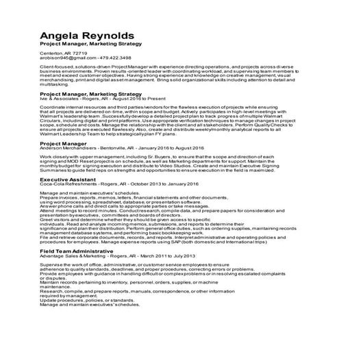 Angela Reynolds | DOCX | Business Administration | Business