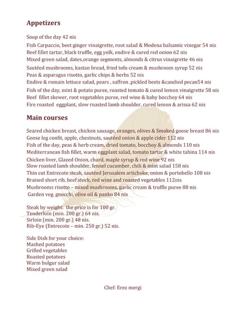 The Chef's Table Buffet & Canape Menu May | PDF