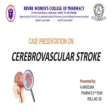 Cerebrovascular stroke CVS introduction, pathophysiology, case ...