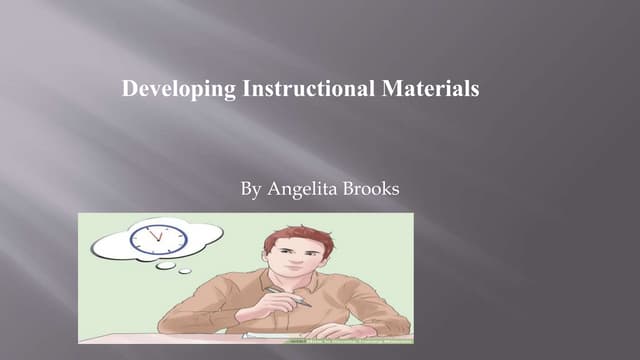 Developing Instructional Materials | PPTX