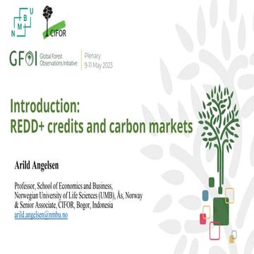 Introduction: REDD+ credits and carbon markets | PPTX