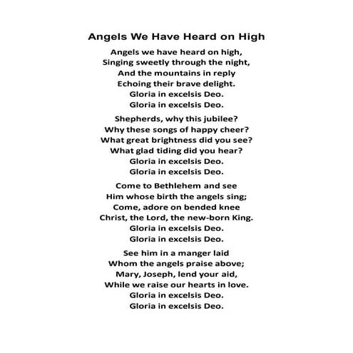 Angels we have heard on high | DOCX