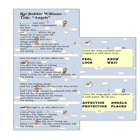 Angels worksheet | DOC