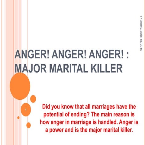 Anger! Anger! Anger! The Major Marital Killer | PPT