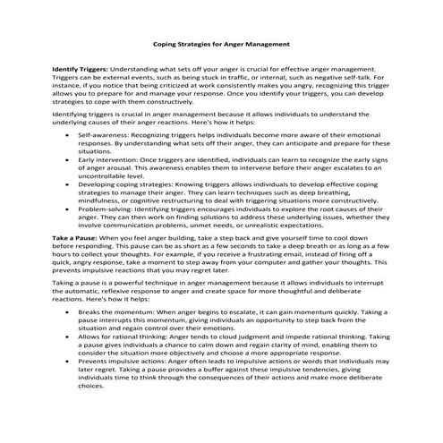 Anger Management for adults and children | PDF