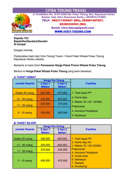 Contoh Proposal Outing Karyawan | PPTX