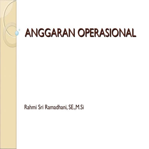 Anggaran operasional | PPT