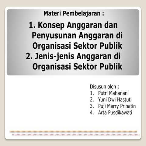 Anggaran publik | PPTX