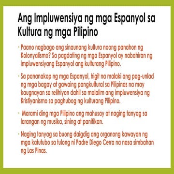 Ang Impluwensiya ng mga Espanyol sa Kultura ng.pptx