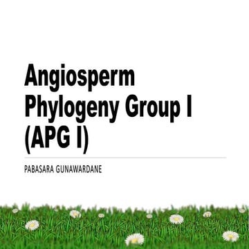 Angiosperm phylogeny grouping I (APG I) | PPTX
