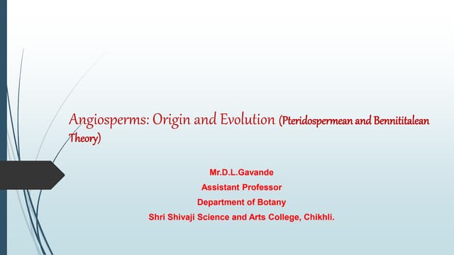 Origin and evolution of angiosperms | PPTX