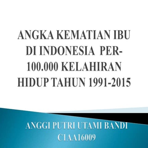 Angka kematian ibu di indonesia per 100 | PPTX