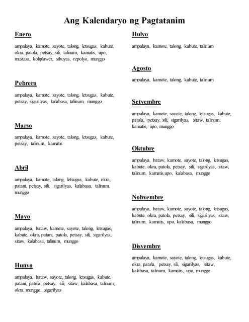 Mga kagamitan sa pagtatanim at paghahalaman | DOCX