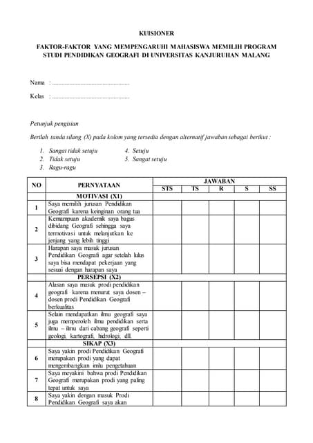 Lampiran 3 angket instrumen penelitian | PDF
