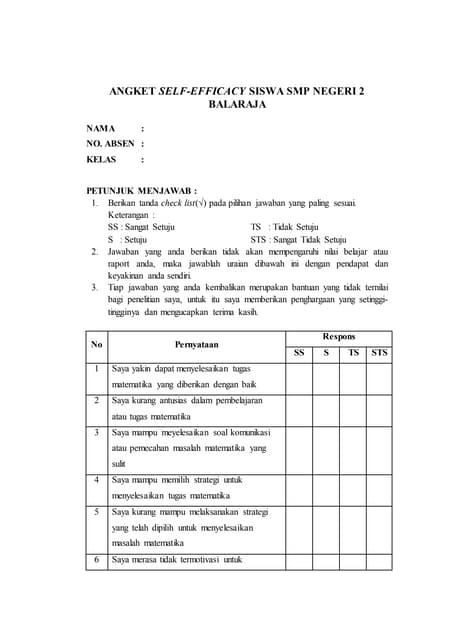 Angket minat belajar siswa | PDF
