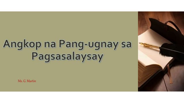 Angkop na pang ugnay sa pagsasalaysay | PPTX Angkop na pang ugnay sa pagsasalaysay | PPTX