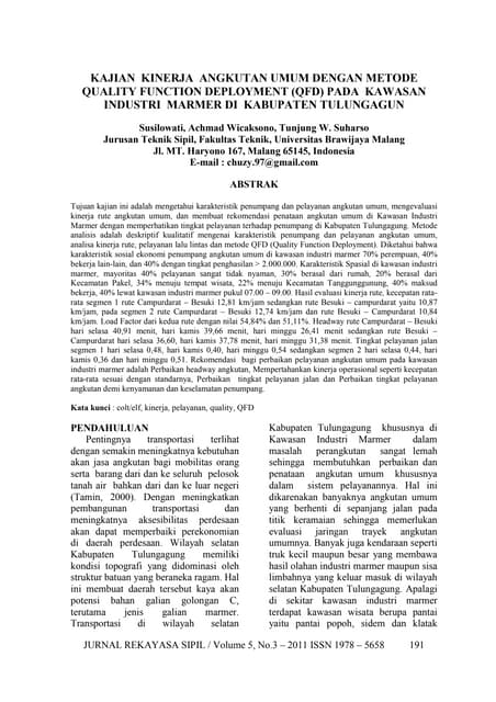 Tingkat Pelayanan Jalan (Level of Service) | PPT