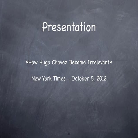 Présentation Quenellienne d'Hugo Chavez | KEY