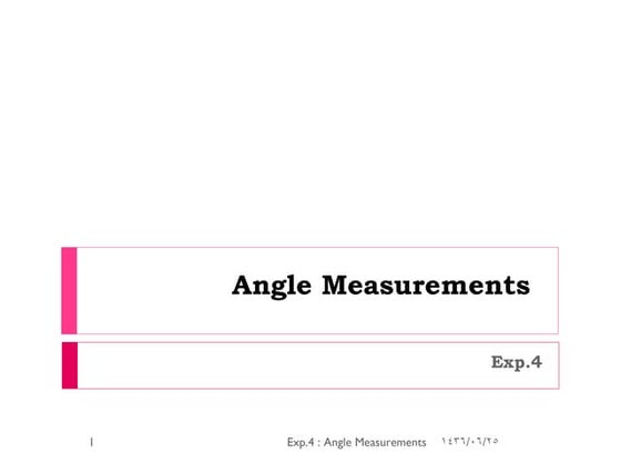 Measuring angles | PPTX | Geography | Science