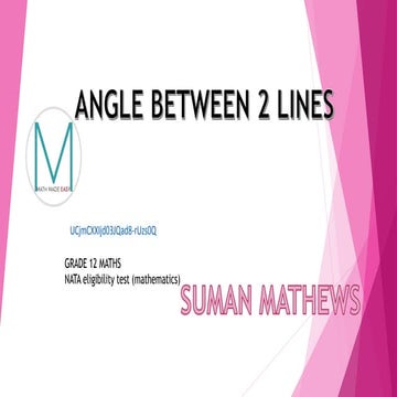 3 D GEOMETRY - ANGLE BETWEEN 2 LINES | PPTX | Science