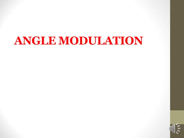 Angle Modulation In Analog Communication Ppt Digital Audio