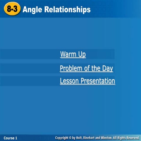 Angle relationships | PPTX