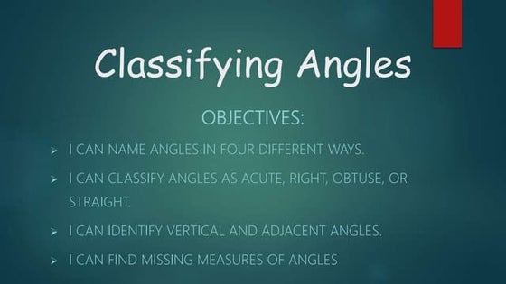 Angles: Naming, Types, and How to Measure Them | PPT