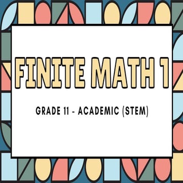 Introduction for Finite Mathematics 1-2025 | PDF
