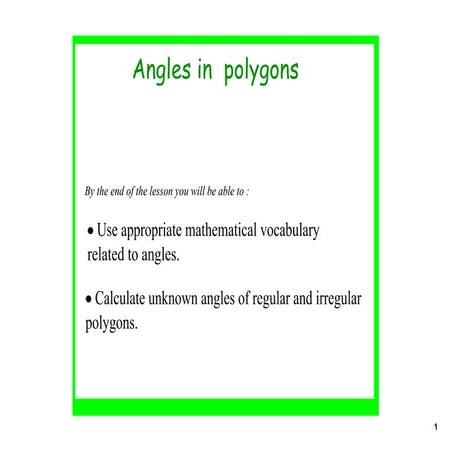Angles 2 (in polygons) | PPT