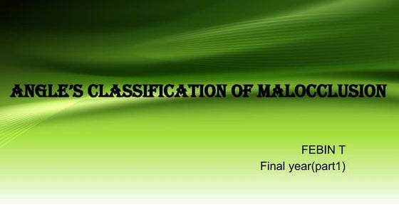Class I Malocclusions | PPT