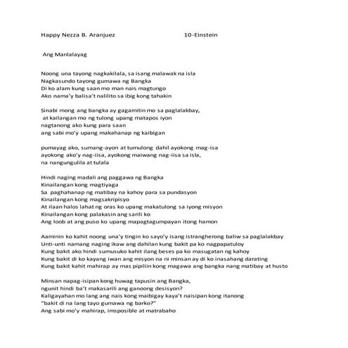 Ang Manlalayag (Original Spoken Words) | DOCX