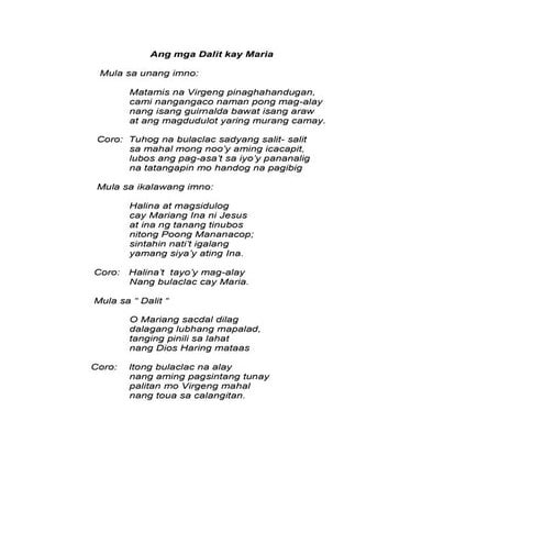 Ang mga dalit kay maria | DOCX