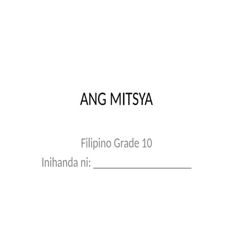 Ang Mitsya: Simbolo ng Maliliit na Bagay na Nagdudulot ng Malaking ...