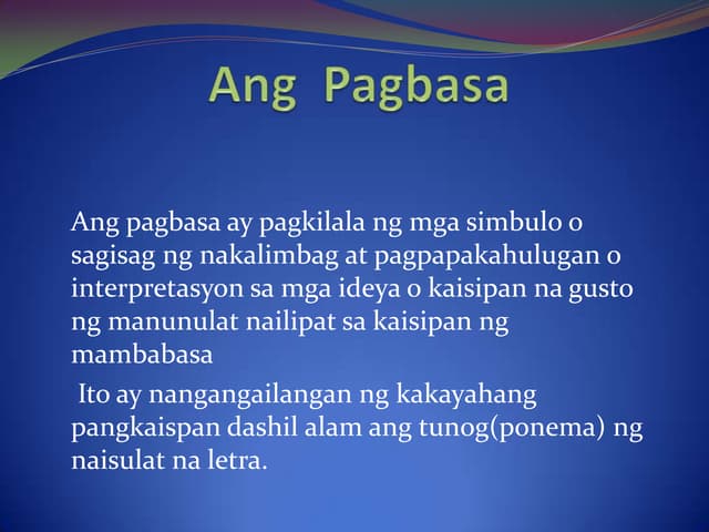 Kahalagahan ng pagbasa | PPT