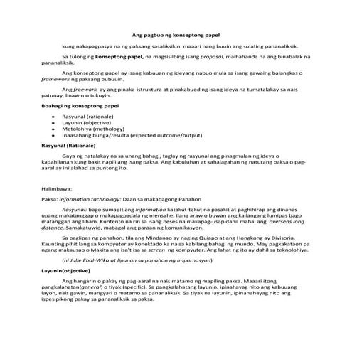 Ang Pagbuo Ng Konseptong Papel | DOCX