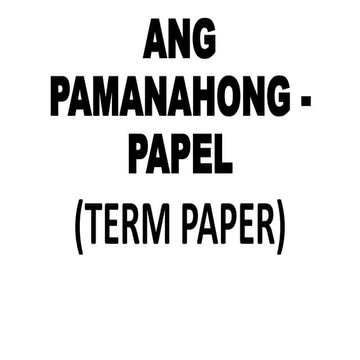 Fil 33 Paggawa ng Riserts/Filipino Research/Term Paper | PPTX