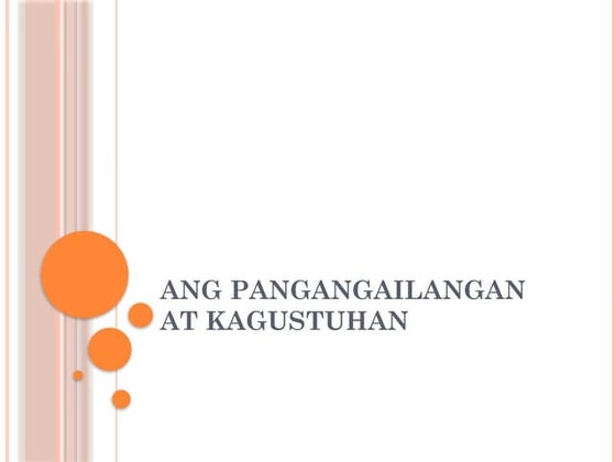 Aralin 3 kagustuhan at pangangailangan | PPT