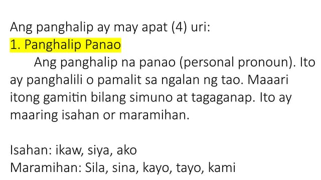 Panghalip Panao | PPTX