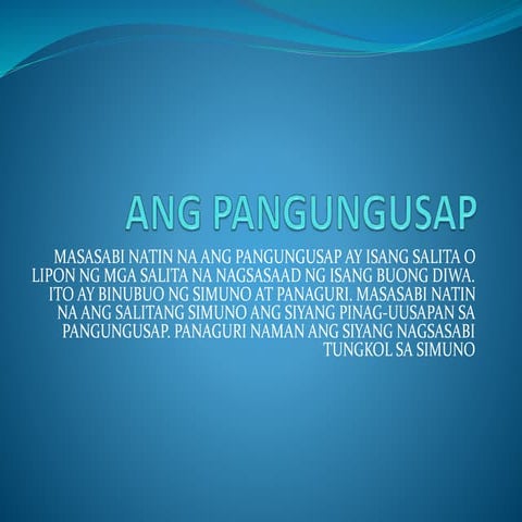 Ang pangungusap | PPTX