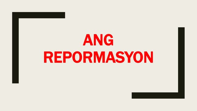 Repormasyon | PPTX