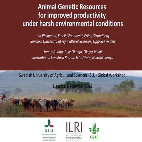 Animal genetic resources for improved productivity under harsh ...